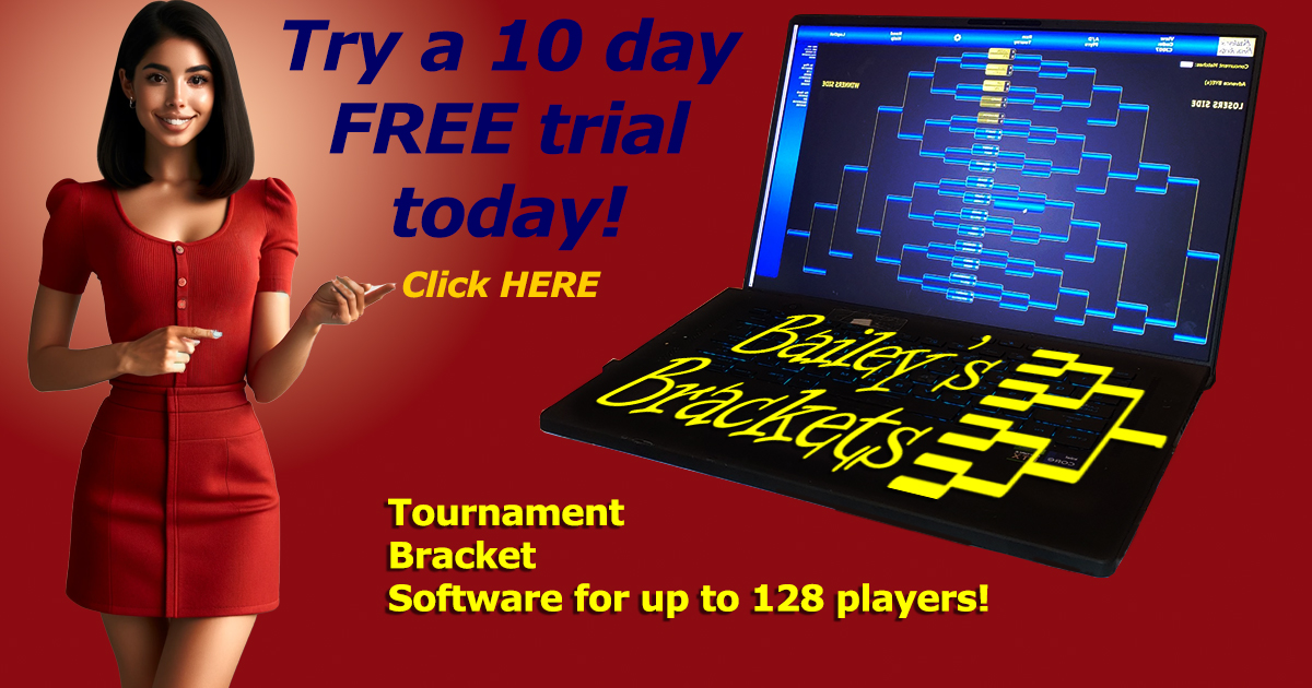128 Person tournament bracket at BaileysBrackets.com